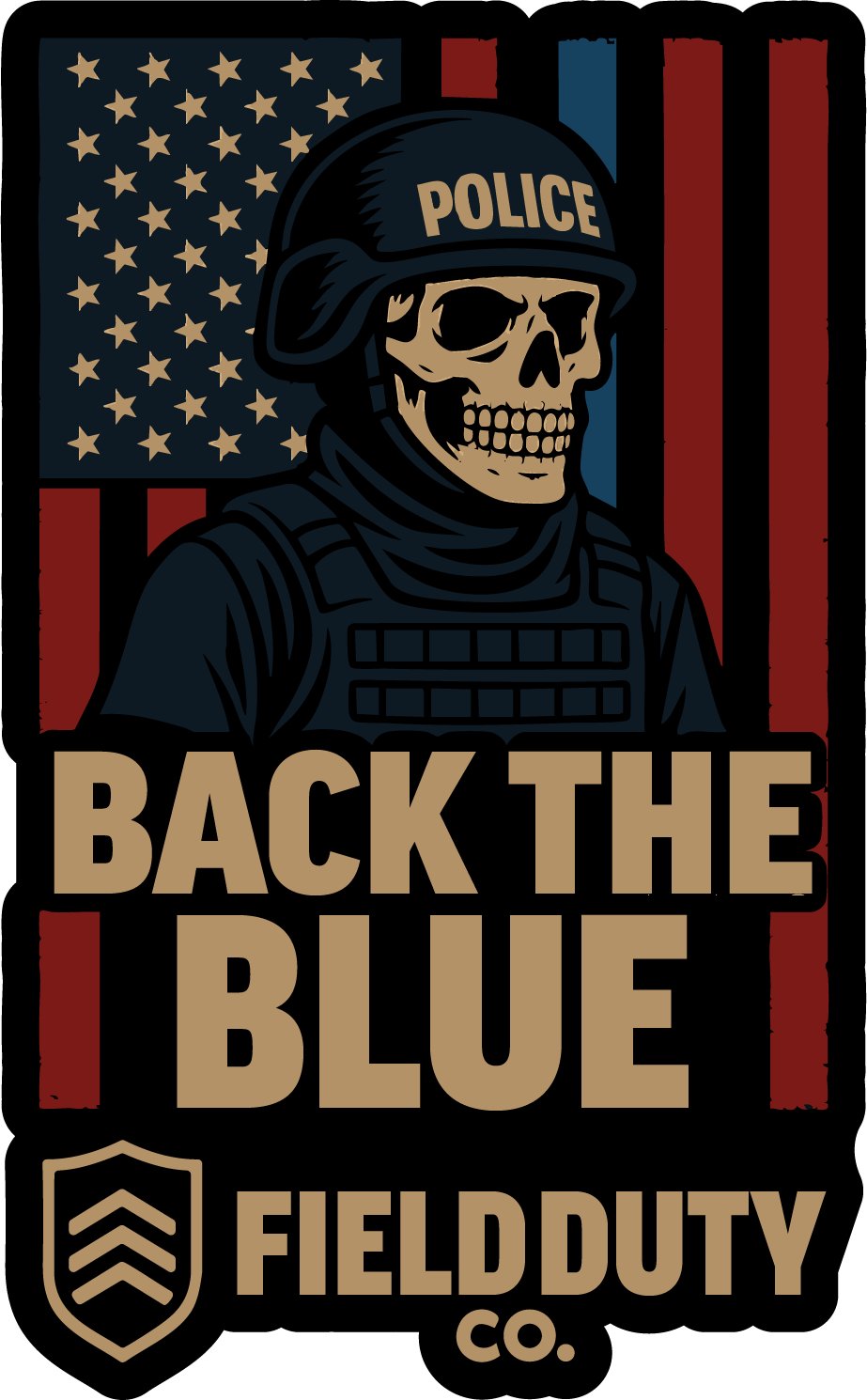 Back the Blue Sticker – FieldDuty Co.